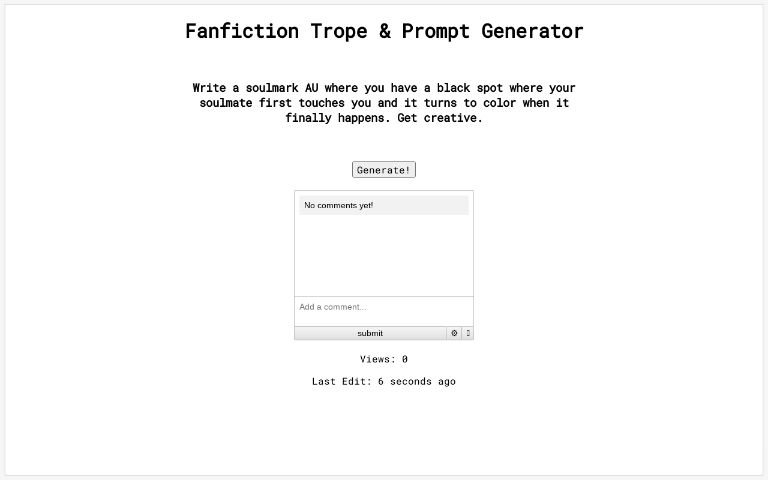 Fanfiction Trope & Prompt Generator