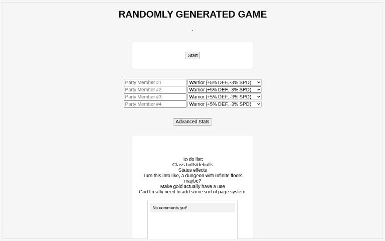 RPG GAME ― Perchance Generator