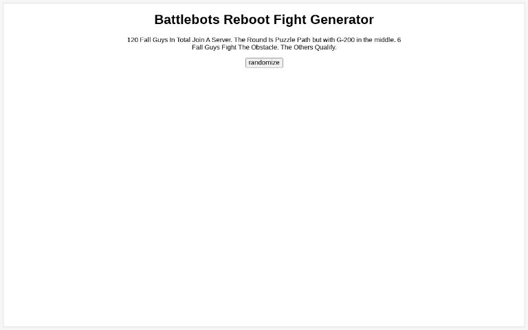 Battlebots Reboot Fight Generator