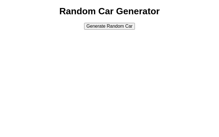 Random Car Generator