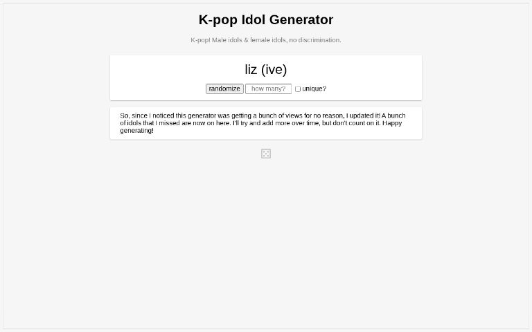 K-pop Idol Generator