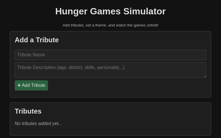 Hunger Games Simulator ― Perchance Generator