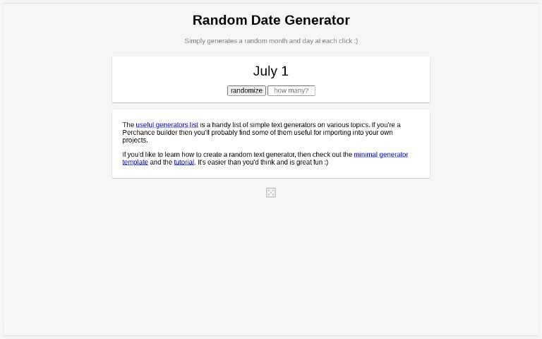 Random Date Generator