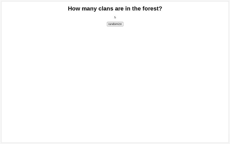 How many clans are in the forest? ― Perchance Generator