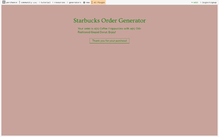 Starbucks Order Generator