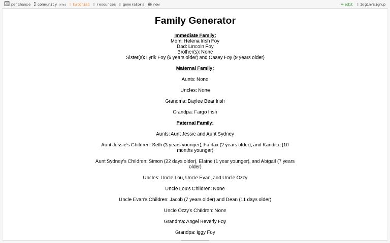 Family Generator