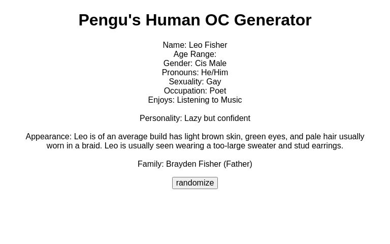 Pengu's Human OC Generator