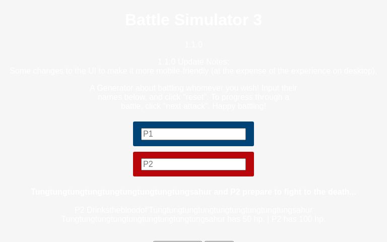 Battle Simulator 3 ― Perchance Generator