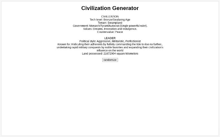 Civilization Generator