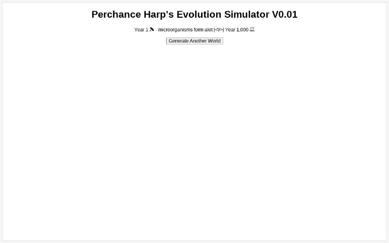 Perchance Harp's Evolution Simulator V0.01 ― Perchance Generator