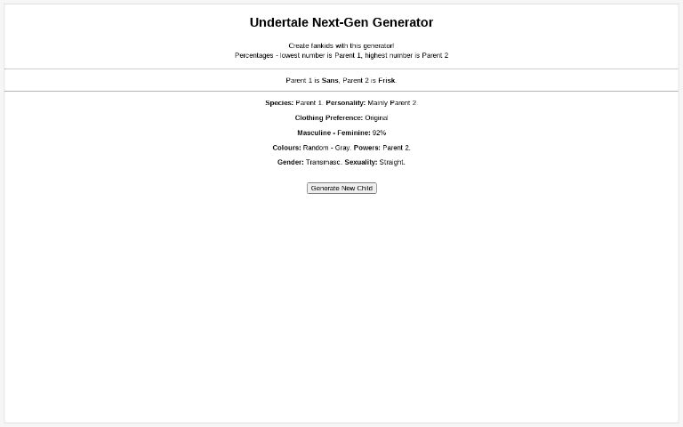 Undertale Next-Gen Generator