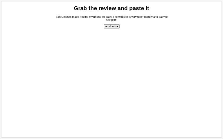Grab the review and paste it ― Perchance Generator