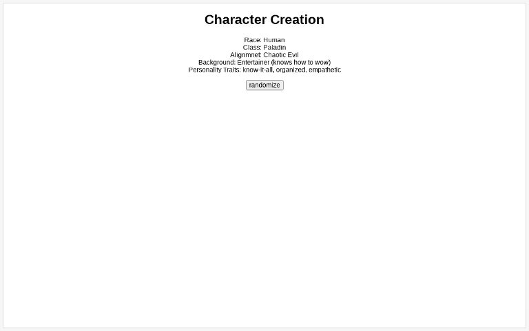 Character Creation ― Perchance Generator