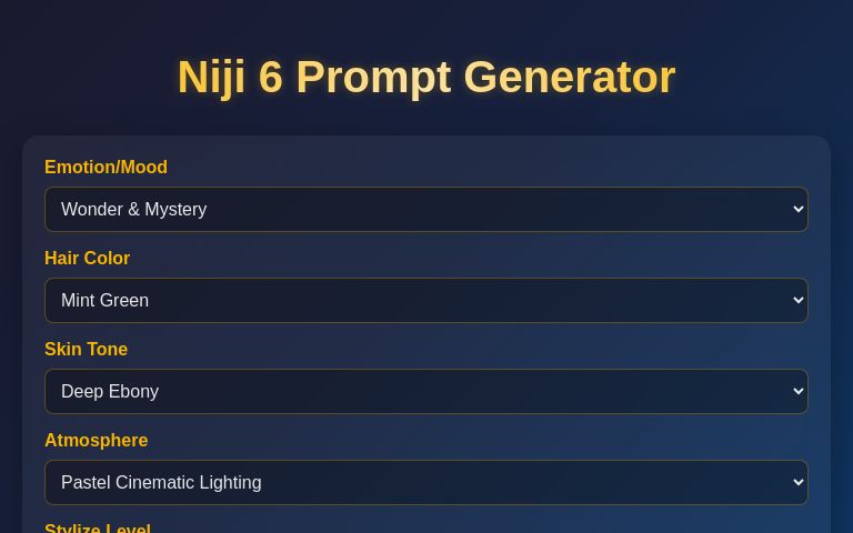 Niji 6 Prompt Generator