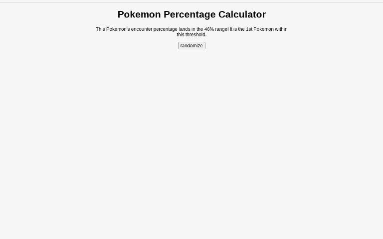 Pokemon Percentage Calculator ― Perchance Generator