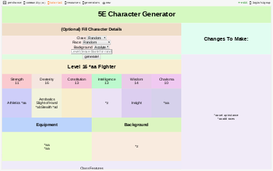 5E Character Generator