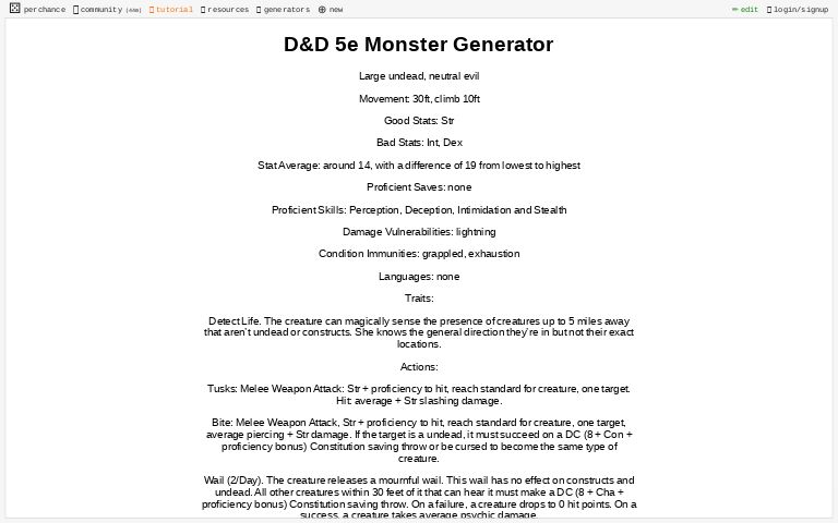 D&D 5e Monster Generator