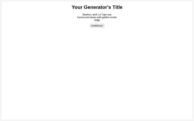Dnd5e Res Treasure ― Perchance Generator