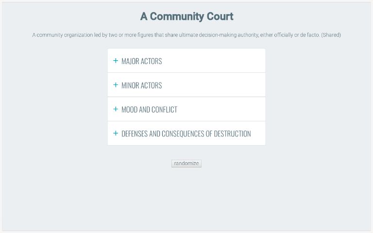 A Criminal Court ― Perchance Generator