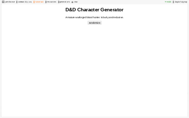D&D Character Generator