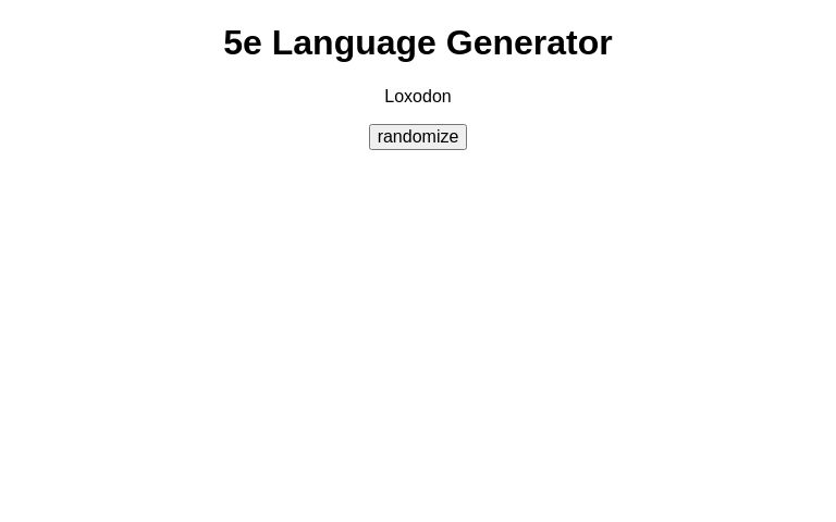 5e Language Generator