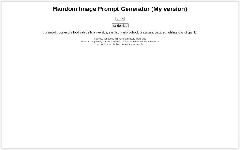 Random Image Prompt Generator (My version)
