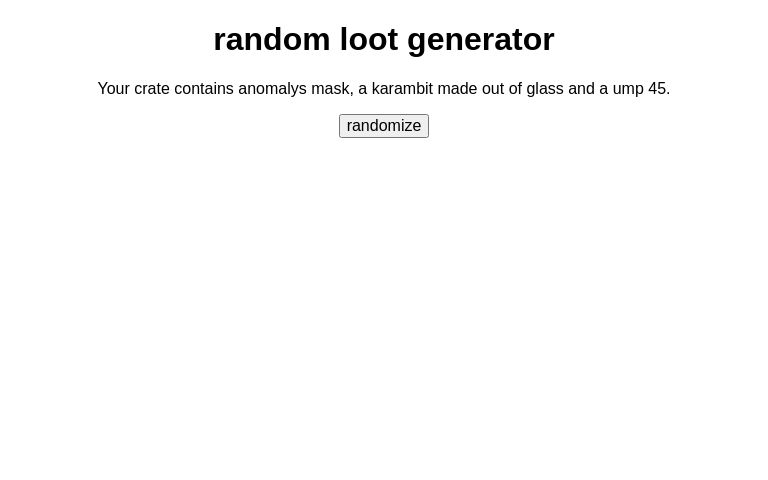random loot generator