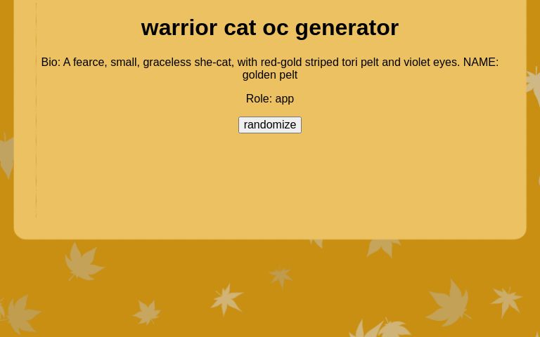 warrior cat oc generator
