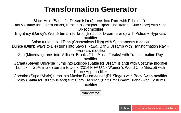 Transformation Generator