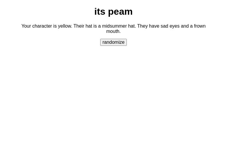 its peam ― Perchance Generator