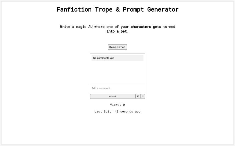 Fanfiction Trope & Prompt Generator