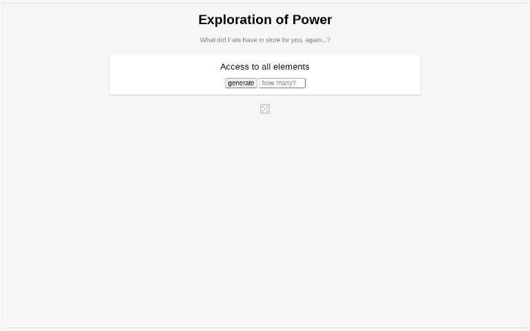 Exploration of Power ― Perchance Generator