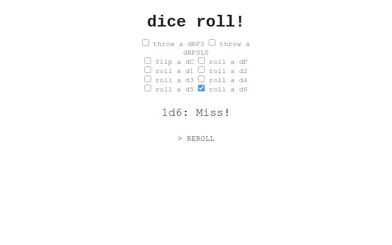 dice roll! ― Perchance Generator