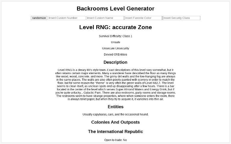 Backrooms Level Generator