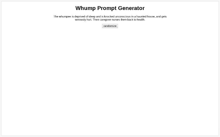 Whump Prompt Generator