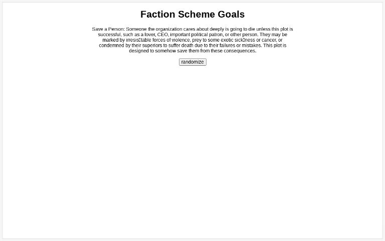 Faction Scheme Goals ― Perchance Generator