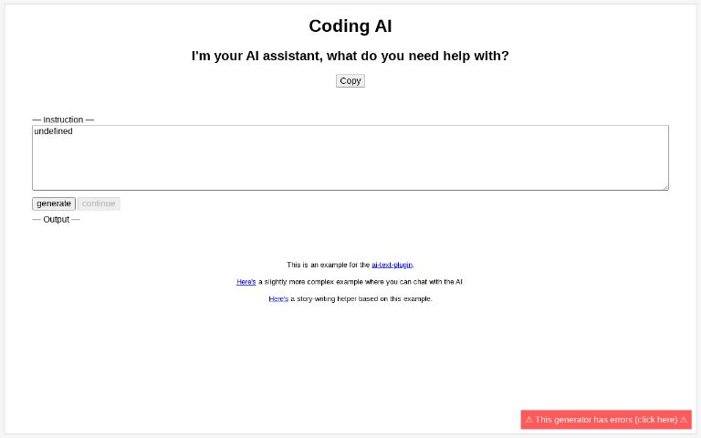 Coding AI ― Perchance Generator