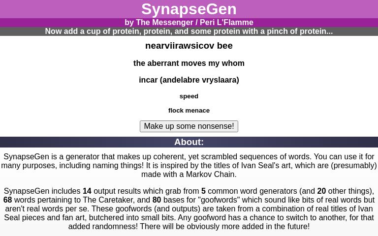 SynapseGen ― Perchance Generator