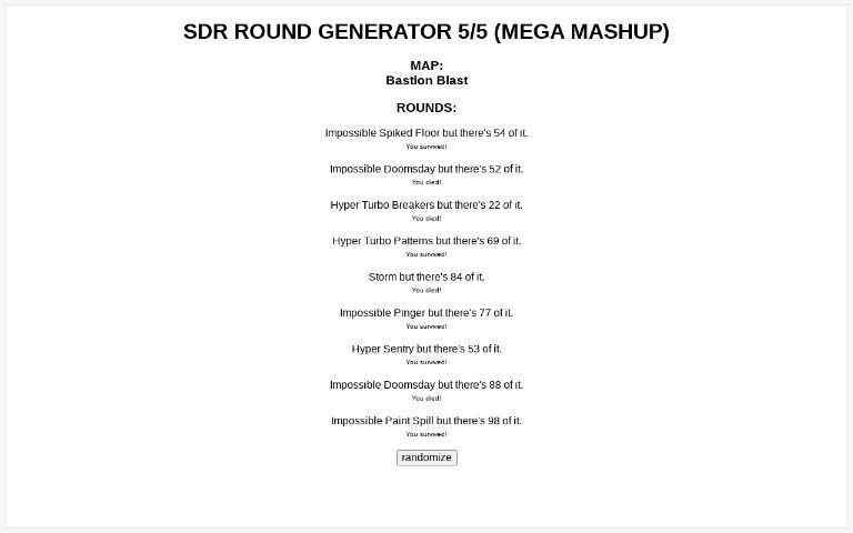 SDR ROUND GENERATOR 5/5 (MEGA MASHUP)
