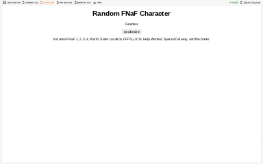 Random FNaF Character ― Perchance Generator