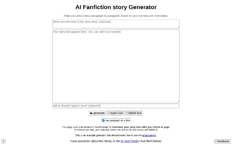 AI Fanfiction story Generator
