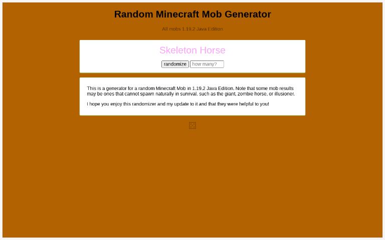 Random Minecraft Mob Generator