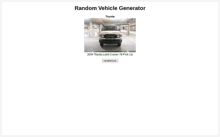 Random Vehicle Generator