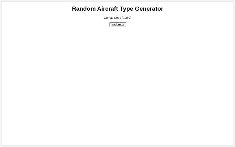Random Aircraft Type Generator
