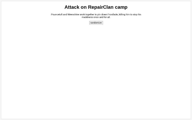 Attack on RepairClan camp ― Perchance Generator