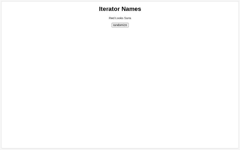 Iterator Names ― Perchance Generator