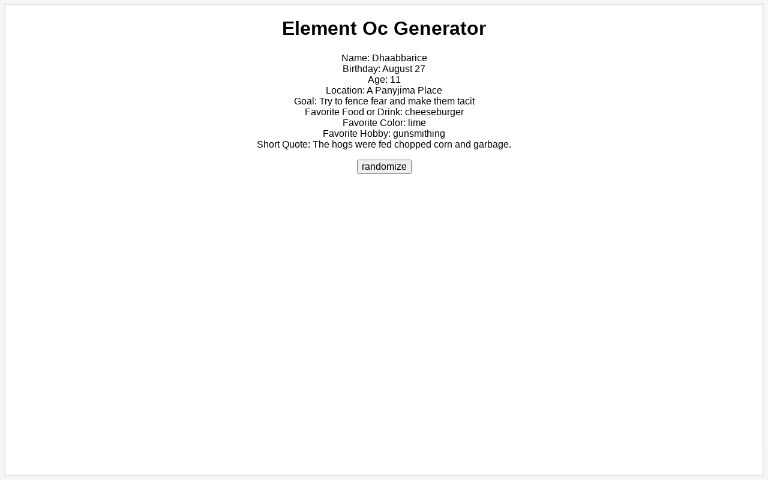 Element Oc Generator