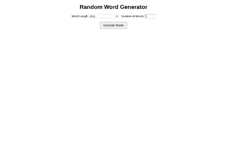 Random Word Generator