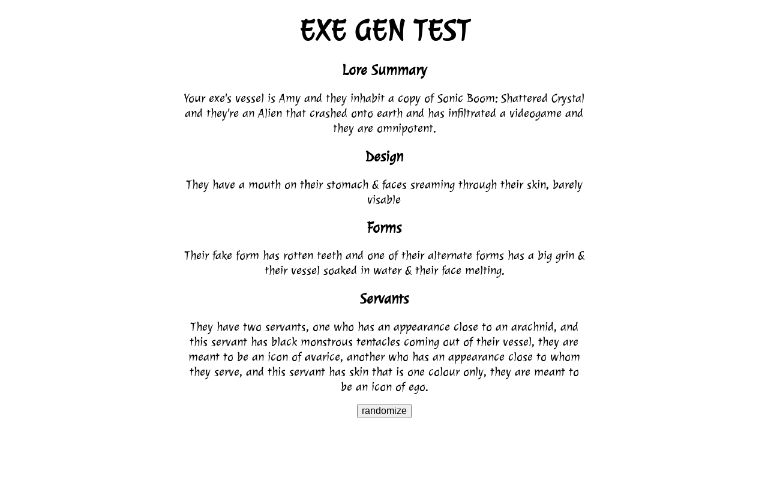 EXE GEN TEST