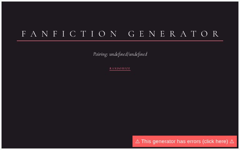 Fanfiction Generator